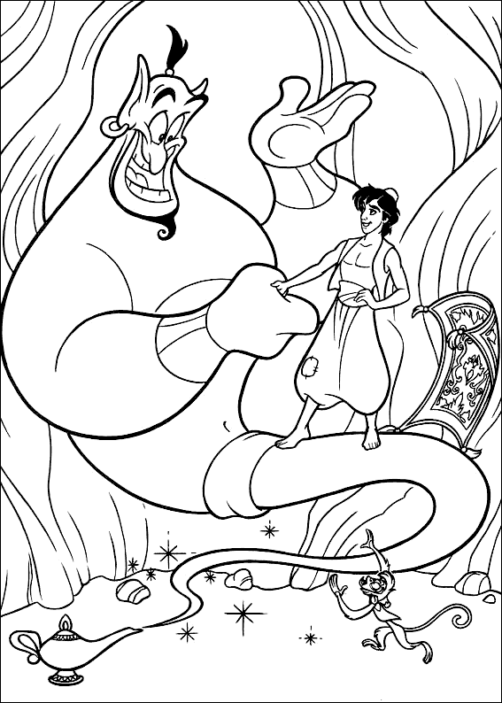 Coloring page - Aladdin lamp found